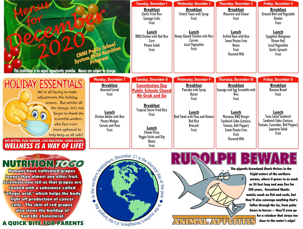 Child Nutrition Program Announcements | CNMI PSS – Rota, Tinian, Saipan